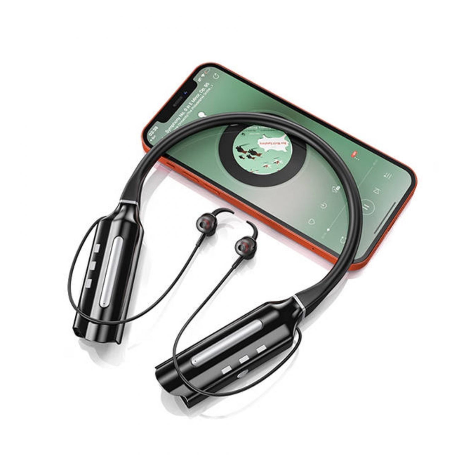 Bluetooth Earbuds Neckband 120 Hours Long Playback With Mini SD-Card ...